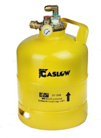 Gaslow Yellow 2.7kg Refillable LPG Cylinder | Motorhome & Home gas ...