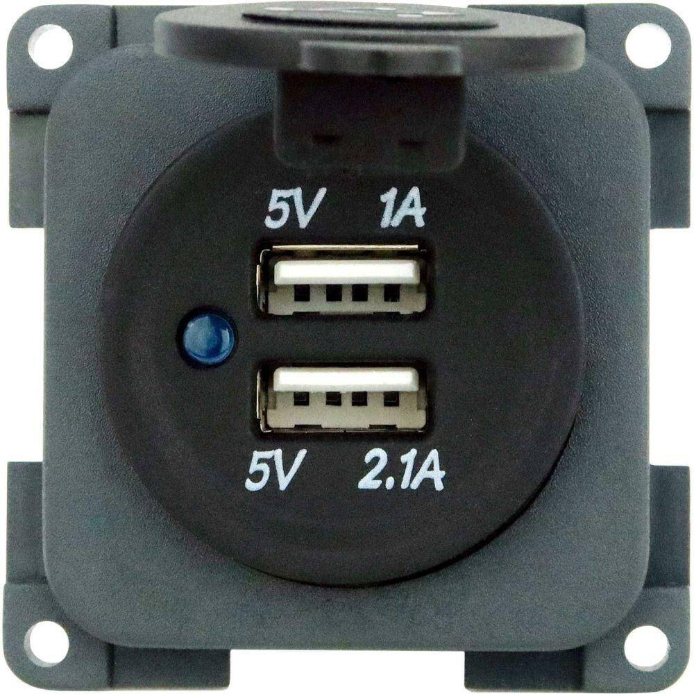 12V 2 USB TYPE SOCKET CBE brown (3+3A) | Motorhome & Home gas ...