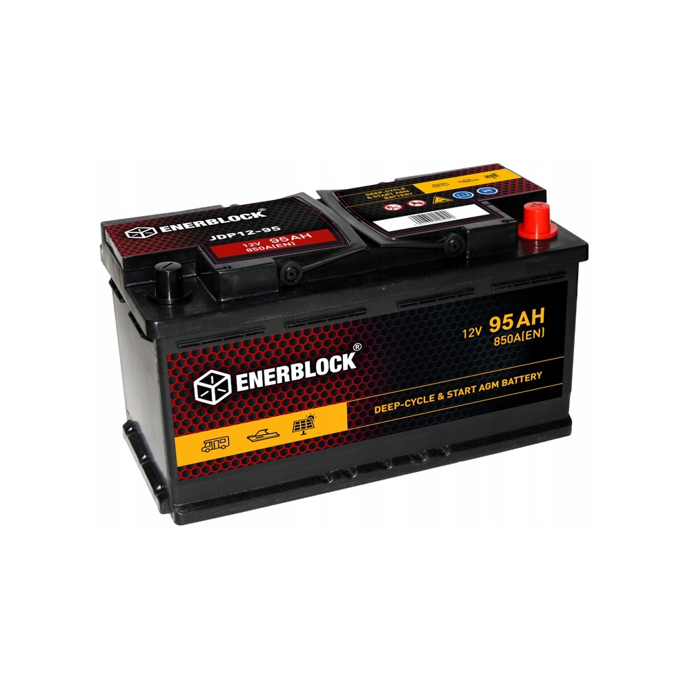 95AH lead-acid Battery ENERBLOCK AGM Deep Cycle | Motorhome & Home gas ...