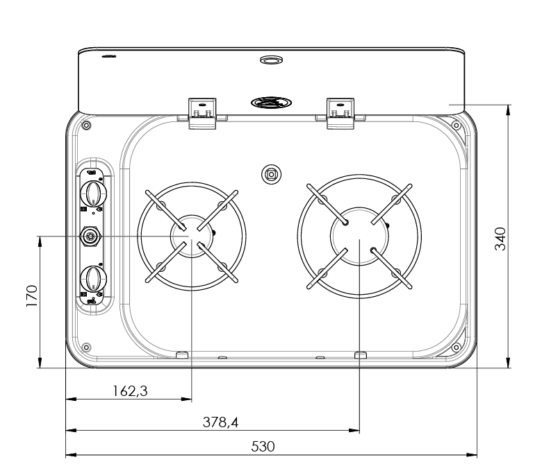 CAN FC1336 cooking hob /2 burners and glass cover/built-in | Motorhome ...